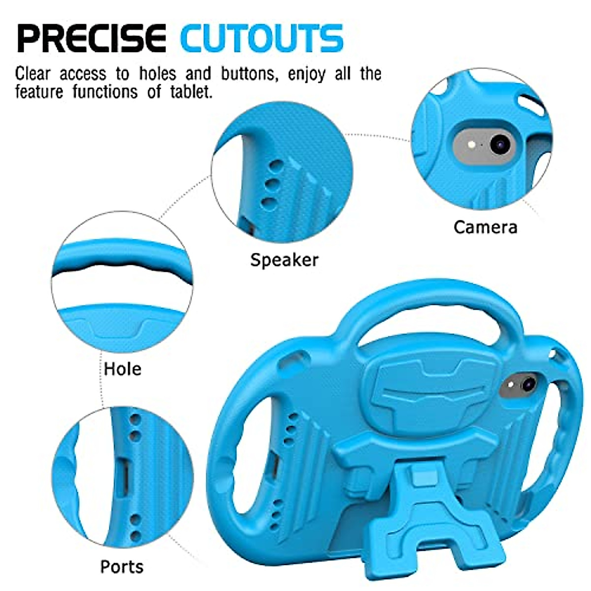 AVAWO Kids Case for iPad Mini 6 2021 8.3 Inch, iPad Mini 6th Generation Case - with Shoulder Strap, Shockproof Lightweight Handle Kickstand Kids Case for iPad Mini 6th Generation 8.3 Inch 2021, Blue