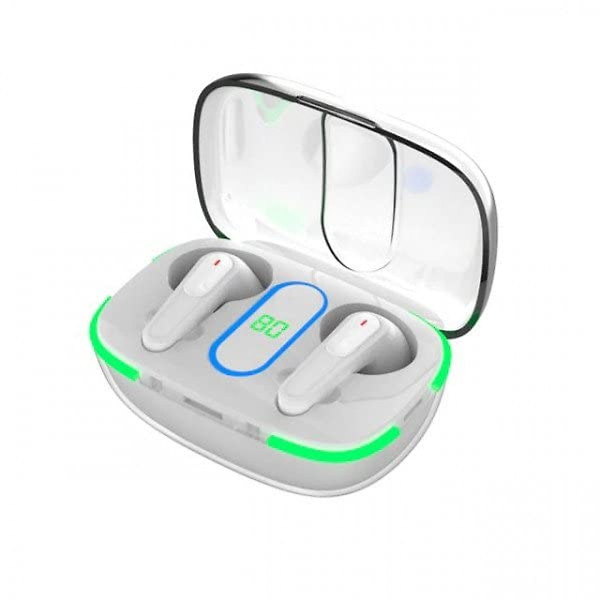 Pro 70 True Wireless Earbuds Compatible with iPhone and Android Supports Wireless Charging with LED Case Bluetooth V5.3 Earphones Water Resistant Microphone Port with Multitouch Earbuds
