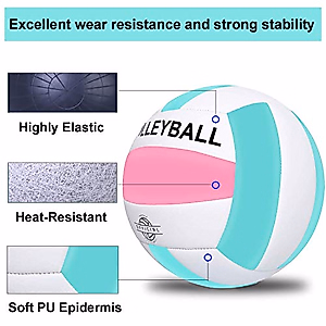 EVZOM Super Soft Volleyball Beach Volleyball Official Size 5 for Outdoor/Indoor/Pool/Gym/Training Premium Volleyball Equipment Durability Stability Sports Ball