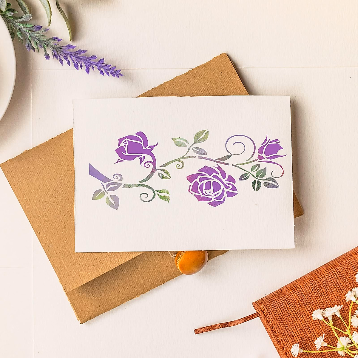 10 Pieces Leaf Painting Stencils Leaf Wall Stencil Botanical Leaves Reusable DIY Crafts Drawing Templates Stencils for Painting on Wood Wall Canvas Card Home Decor