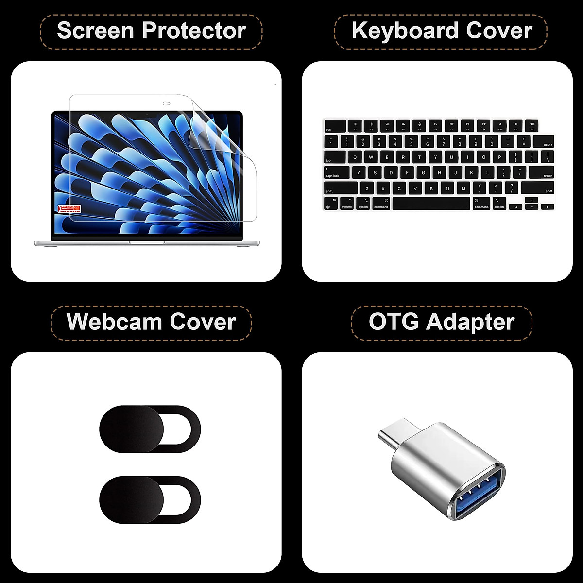 Yebiseven for MacBook Air 13.6 inch M3/M2 Case 2024 2022 Released A3113/A2681, Laptop Hard Shell Case with Keyboard Cover & Screen Protector & OTG Adapter & 2 Webcam Covers, Oriental Mountain