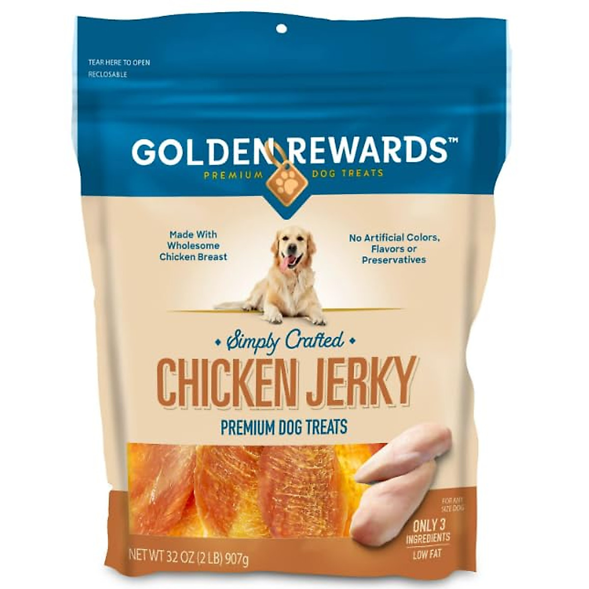 BOACQUEÑO (M Reversible Dog Bandana+Golden Rewards Premium Dog Treats Jerky 32oz