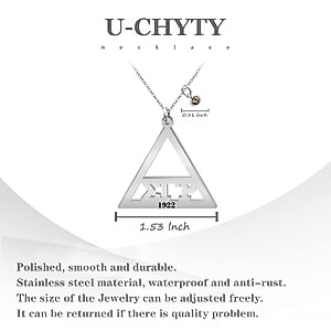 U-CHYTY Sigma Gamma Rho Sorority Necklace 1922 Sorority Paraphernalia Necklace Greek Sorority Jewelry for Women(NL)