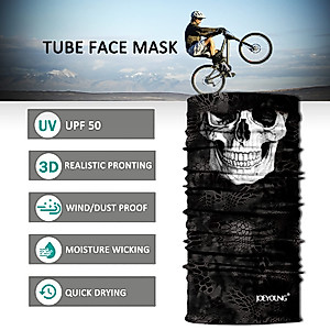 JOEYOUNG Skull Face Mask UV Sun Dust Neck Gaiter Bandana Headwear Motorcycle