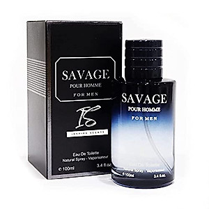 INSPIRE SCENTS Savage Pour Home & Lion Versatile Cologne for Men + Salvang Travel Spray of 35ml Eau De Toilette Natural Spray, Savage & Lion Versatile Parfum 3.4oz Fl Oz/100ml each, Wonderful Gift, Masculine Scent for All Skin Types (Pack of 3)