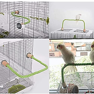 qumHmup Parrot Bird Perch,Bird Hemp Rope Perch,Parrot Grinding Perches Cage Play Stands, Birdcage Accessories Rope Toys.