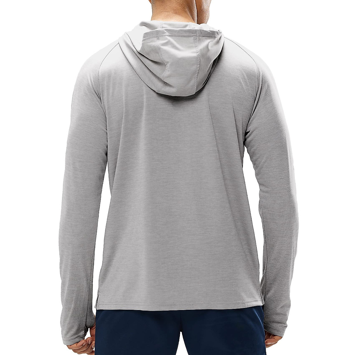 Haimont Men's UPF 50+ Sun Protection Hoodie Shirt Long Sleeve SPF Fishing Outdoor UV Hiking Shirts Lightweight, Light Grey, 3XL