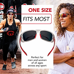 Franklin Sports 90544S75 Spartan Sunglasses 1417 Gry/RD, Gray/Red, One Size