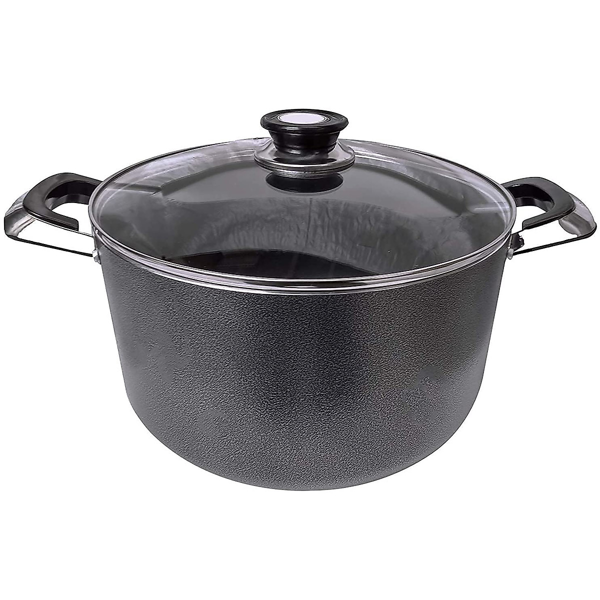 24Qt Dutch Oven Non Stick Heavy Gauge Aluminum Extra Large Casserole Pot With Glass Lid Fits 6 Gallons For Healthy Cooking