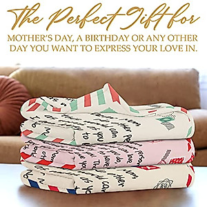 Personalized Mom Blanket - Letter to w/ Your Own Finish Gifts from Daughter, Son Long Distance for 40x60 D1, Large - 40'' x 60''
