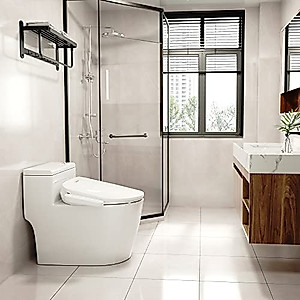 Facilavi FC1 Electronic Bidet Seat Elongated, Smart Toilet Bidet Seat, Unlimited Warm Water, Vortex Wash, Electronic Heated,Warm Air Dryer,Bidet Seat,Rear and Front Wash, LED Light