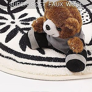 LIVEBOX Kids Runner Rug 2'x4.3',Palmistry Washable Rugs for Kids Room, Black and Cream Evil Eye Non-Slip Children Play Carpet for Bedroom, Cute Ultra Soft Baby Nursery Rugs for Bathroom Playroom Dorm