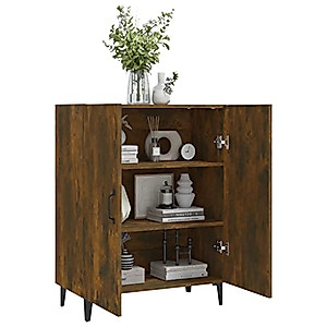 Natulvd Kitchen Sideboard Buffet Cabinet with Double Doors, Industrial Medical Cupboard Console Table Coffee Bar Cabinet for Entryway, Living Room, Dining Room - Rustic