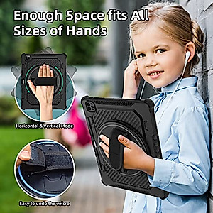 TASSKTO for iPad Pro 12.9 inch Case(6th 5th 4th 3rd Generation) with 360 Kickstand Hand Strap Pen Holder, Dual Layer Shockproof iPad Pro 12.9 Case for Kids