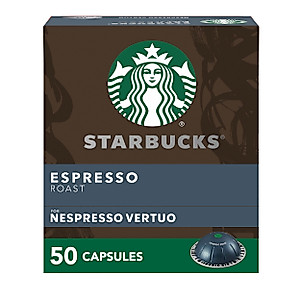 Starbucks by Nespresso Dark Roast Espresso (50-count single serve capsules, compatible with Nespresso Vertuo Line System)