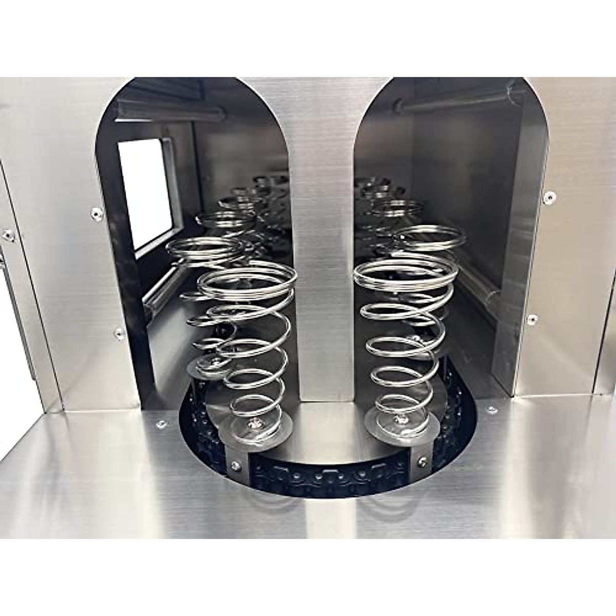 EQCOTWEA 1800W Commercial Electric Rotational Pizza Cone Oven with 12pcs Stainless Steel Cone Bases 110V Ajustable Temperature with Removable Tray for Use with Pizza Cone Forming Machine