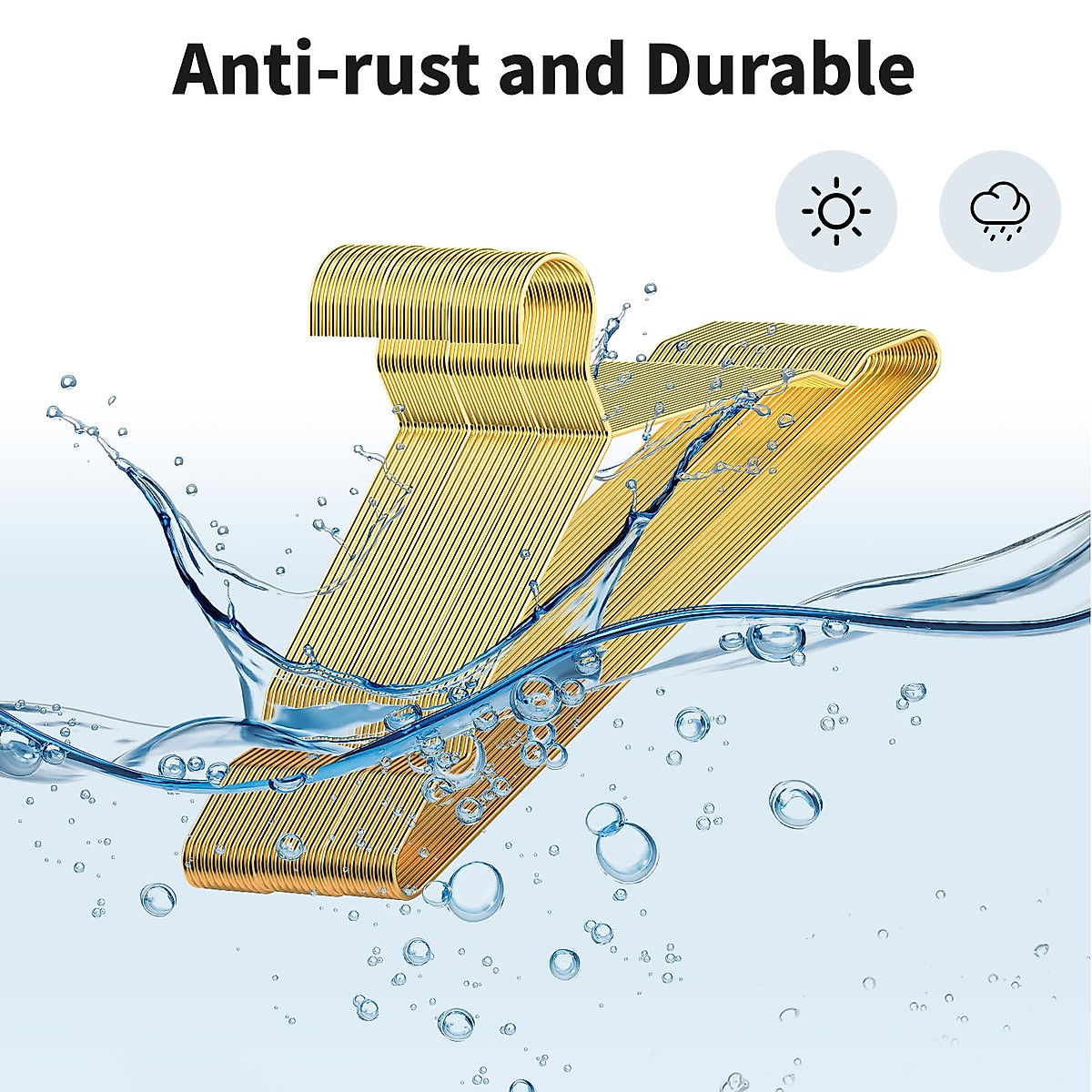 Metal Hangers 30 Pack Heavy Duty, Strong Wire Clothes Hangers with Notches, Space Saving Hangers Bulk for Standard Size Coats, Shirts, Suits, Pants,Gold