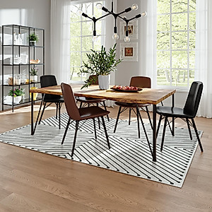 LIVEBOX Ultra-Thin Washable Area Rugs 5x7 - Modern Area Rugs for Living Room, Non-Slip No-Shedding Large Geometric Area Rug Indoor Carpet for Living Room Bedroom Dining Room