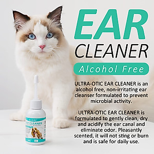 Dog Ear Cleaner, Dogs Ear Infection Treatment, Ear Wash Drops for Dogs Cats, Supports Soothes Infections Itching & Inflamed Ears, Natural Multi-Action Formula, Pet Ear Cleanser for All Dogs - 60ml