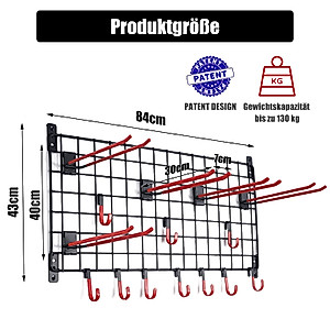 Mythinglogic Garden Tool Organizer for Garage-Yard Tool Racks with Wheels,Garage Organizers and Storage Hold Garden Tools, Shovels, Rakes, Brooms,Yard Tool Holder for Garage/Shed