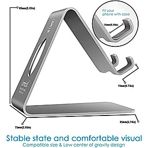 Lamicall Cell Phone Stand, Phone Dock : Cradle, Holder, Stand, Compatible with Phone 12 Mini 11 Pro Xs Xs Max Xr X 8 7 6 6s Plus 5 5s 5c All Android Smartphone Charging, Accessories Desk - Gray