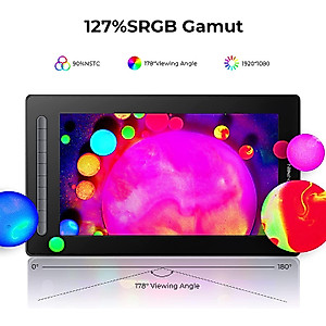 Drawing Tablet with Screen - XP-PEN Artist 2nd Pen Display Computer Graphics Tablet with Battery-Free X3 Stylus (15.4 inch, Black)