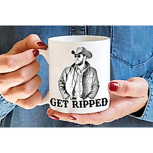 Get Ripped - Rip Wheeler Yellowstone Mug, Babimarkeebei Funny Coffee Mugs , Novelty Gift for Friend, Cute Coffee Cup Gifts 11oz -144