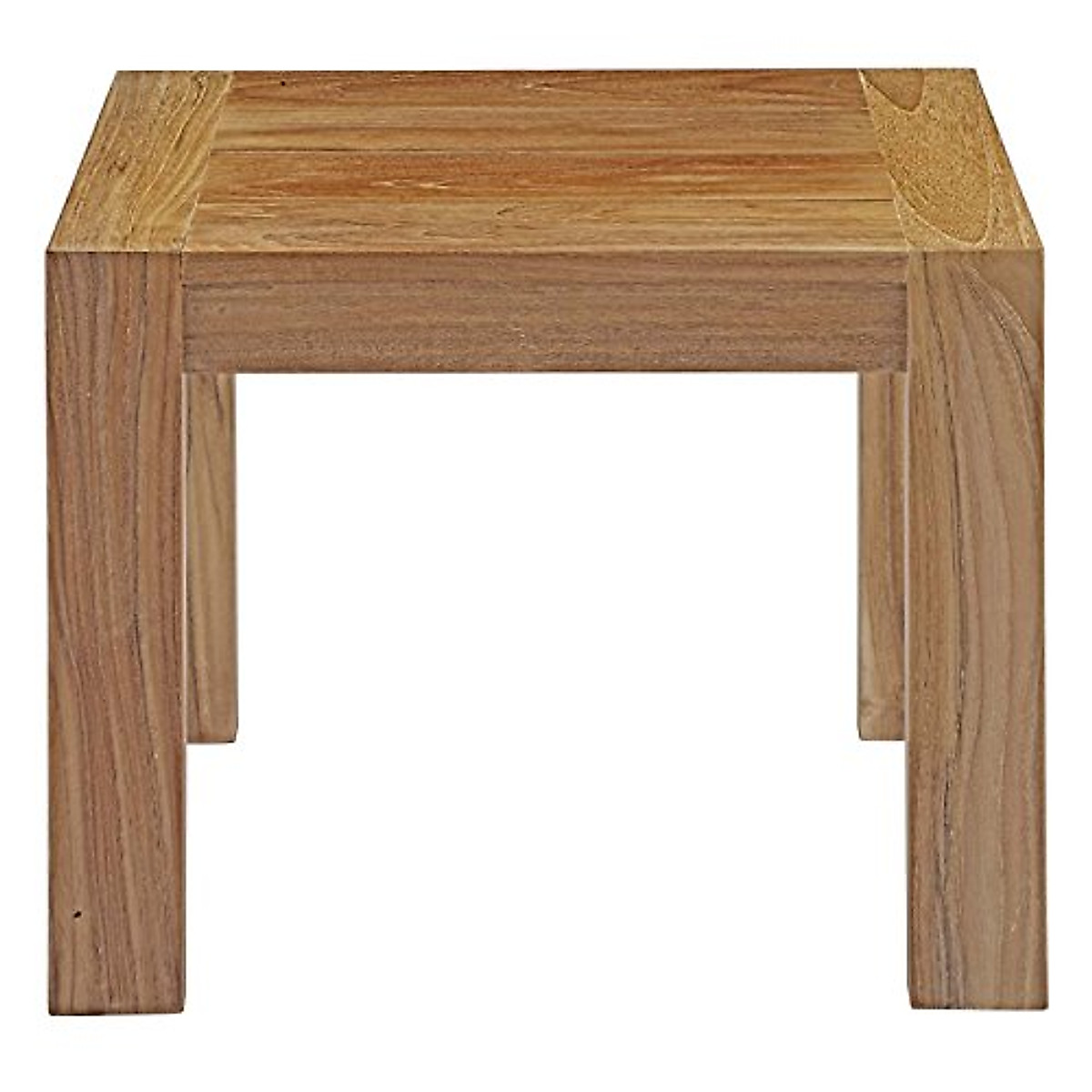 Modway Upland Teak Wood Outdoor Patio Side End Table in Natural