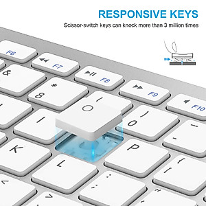 Wireless Keyboard and Mouse Combo for iPad, SPARIN Bluetooth Keyboard Mouse for iPad Pro M4 & iPad Air M2 2024 (13 inch &11 inch), iPad Air 5th 4th Gen, iPad 10th 9th 8th Gen, Silver White