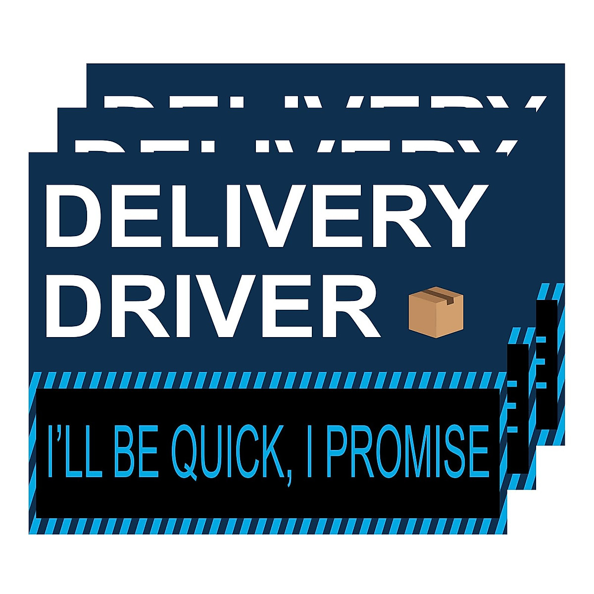 Dakchor Car Magnetic Sign for Delivery Driver - I'll be Quick, I Promise 3 PCS Bright Color for Courier Delivery Vehicles Truck Reuse Removable Car Magnet Sign Blue 8x10 Inch(20x25cm)