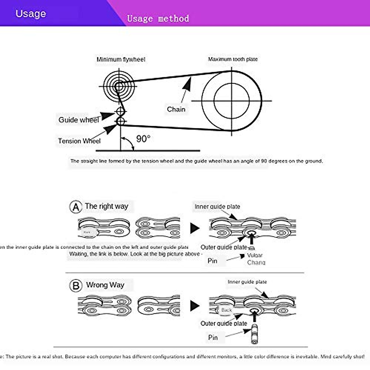 MNTT Bicycle Chains,94 Links Bike Chain Fixed Gear Track BMX Single Speed Cycling Sports Multicolors(Pink)