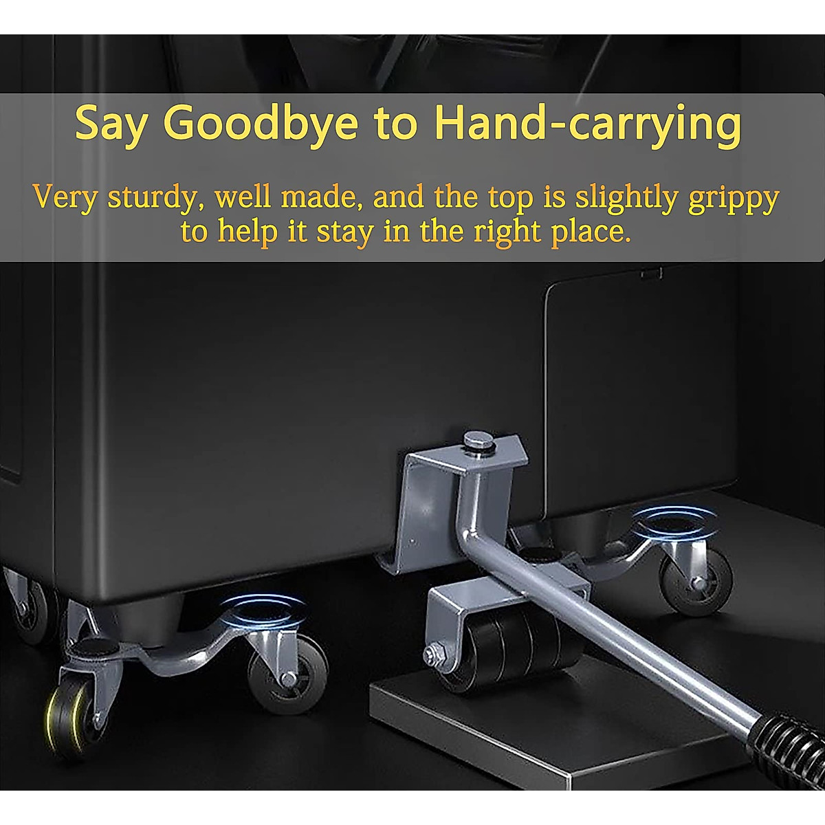 Furniture Moving Dolly, Furniture Tri Dolly, 3 Wheel Movers Dolly for Moving Heavy Furniture, 330LB Load Capacity, Furniture Moving Wheels 4 Pack, 6-Inch Steel Tri-Dolly with Lifter