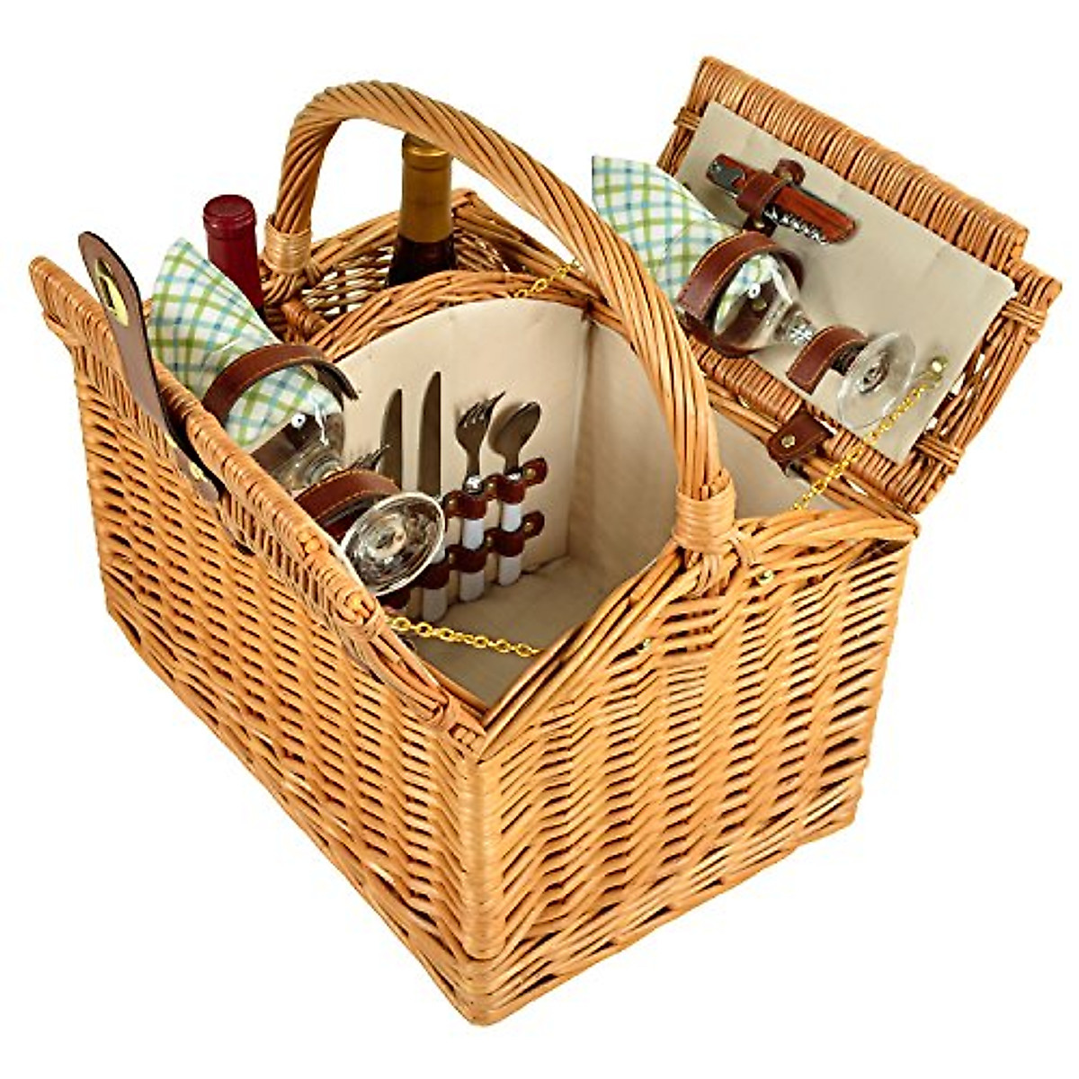 Picnic at Ascot Vineyard Willow Picnic Basket with service for 2 - Gazebo