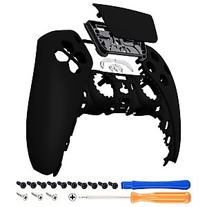 eXtremeRate Black Soft Touch Touchpad Front Top Shell Compatible with ps5 Controller BDM-010 BDM-020 BDM-030 BDM-040, DIY Replacement Shell Custom Touch Pad Cover Compatible with ps5 Controller