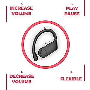 Ardorup Wireless Earbuds for Gym Athletics and Runners - with Waterproof and sweatproof Technology - Men and Women - Grips