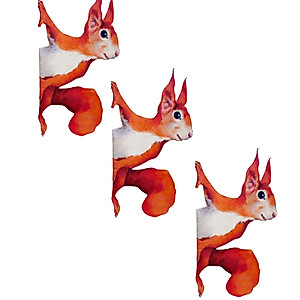 Peeping Squirrel Wall Decal, Woodland Animals Window Decal Cling - Christmas DIY Art Stickers for Bedroom Living Room Classroom Bathroom, Removable Fabric Kids Wall Sticker (3 pc)