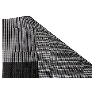 famibay Bamboo PVC Weave Placemats Non-Slip Kitchen Table Mats Set of 4-30x45 cm (Black and Grey)