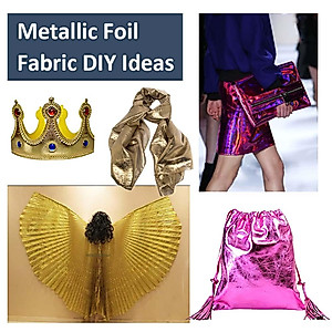 Rainbow Fabric Metallic Tissue Foil Lame 4 Way Stretch Spandex Fabric by Yard 39X59 in A20