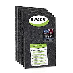 Seal Supply 6 Pack of HB Pre filters Carbon Activated Precut Compatible with Hamilton Beach Air Purifiers 04383, 04384 and 04386