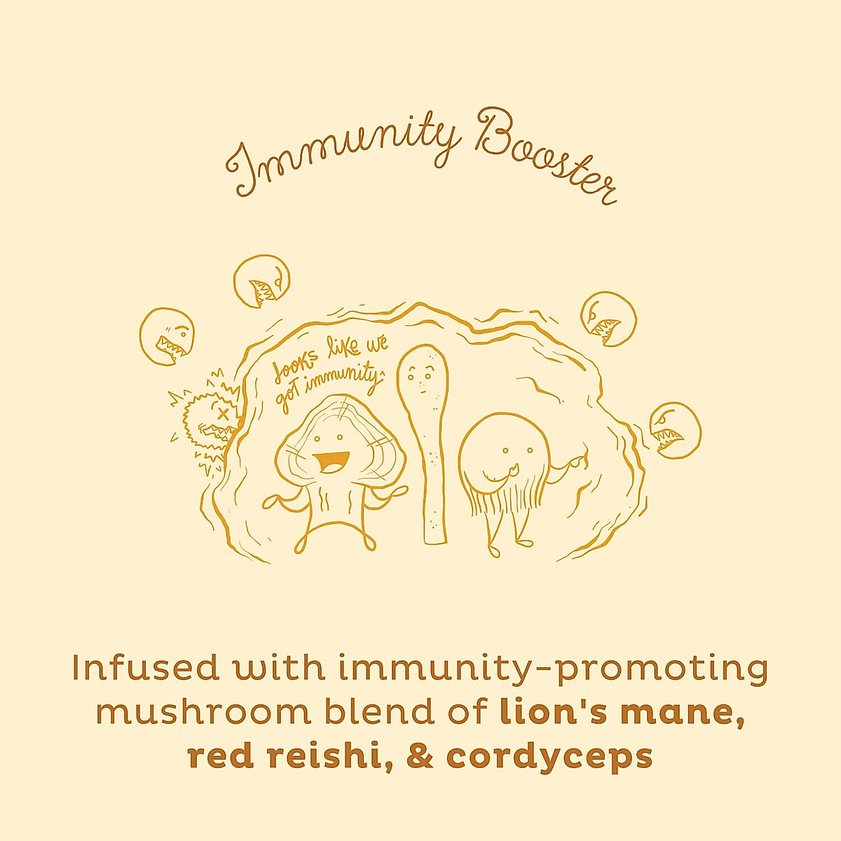 KOS Golden Mylk with Tumeric and Ginger, Organic Superfood Latte Powder, Adaptogen Mushroom Blend - Coffee Creamer, Dessert & Smoothie - Caffeine Free, Vegan, Dairy-Free, Gingerbread Chai, 28 Servings