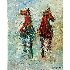SOLD Listen To The Wind, Equine Horse Painting By Internationally Renown Impressionist Palette Knife Artist Andre Dluhos