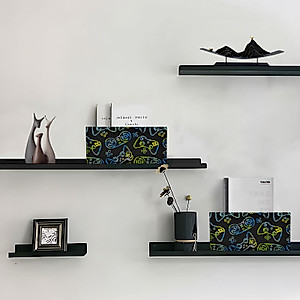 Emelivor Play Games Storage Basket Bins Set (2pcs) Felt Collapsible Storage Bins with Dual Handles Dog Toy Basket for Office Bedroom Closet Babies Nursery Toys DVD Laundry