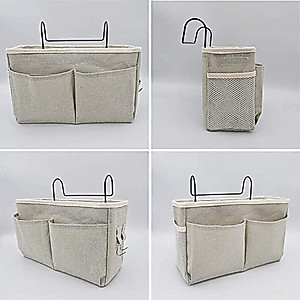 Bedside Hanging Storage Organizer Hanging Organizer Bag Holder Organizer for Book (Gray) (Gray, Patternless)
