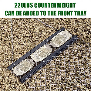 Kareturn Drag Harrow 4' x 5' ATV Yard Chain Harrow UTV Drag Grader Tractor Attachments Field Drag Mat Tractor Rake for Gravel Driveway, Farm, Garden, Field