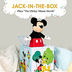KIDS PREFERRED Disney Baby Mickey Mouse Jack in The Box Musical Toys for Babies and Toddlers, Plays “The Mickey Mouse March” Mickey Springs Out from A Colorful Box