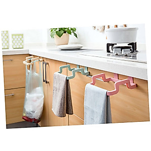 ARTIBETTER Door Back Trash Bag Holder Over Cabinet Door Organizer Portable Trash Can Trash Bag Rack Kitchen Towel Rack Hanging Trash Bag Holder Portable Trash Bag Holder Cupboard Towel Ring