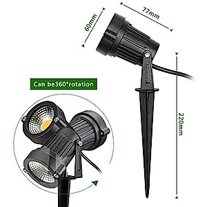 Z LED Landscape Lights,5W Outdoor Pathway Garden Yard Spotlight,IP65 Waterproof Garden Floodlight,Outdoor Spotlight with Stake,UL Cord 5-ft with Plug 3500K Warm White(Pack of 4)