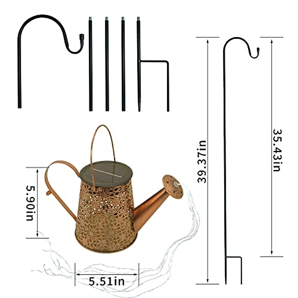 DLAOUM Solar Watering Can Lights - Solar Outdoor Lights Waterproof Warm White Garden Decorations Lights Hanging Lantern Light for Yard Path Landscape Decoration