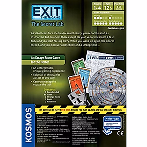 Exit: The Secret Lab | Exit: The Game - A Kosmos Game | Kennerspiel Des Jahres Winner | Family-Friendly, Card-Based at-Home Escape Room Experience for 1 to 4 Players, Ages 12+