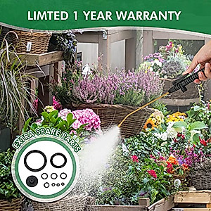 Itisll Portable Garden Pump Sprayer Brass Wand Shoulder Strap for Yard Lawn Weeds Plants 1Gal